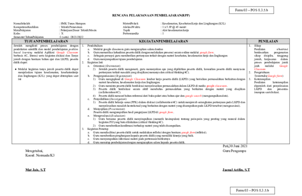 (DOC) RPP Pekerjaan Dasar Teknik Mesin