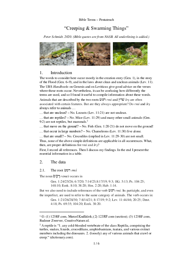 (PDF) Creeping & Swarming Things