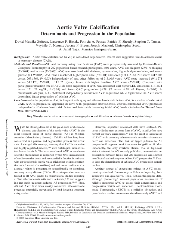 (PDF) Aortic Valve Calcification