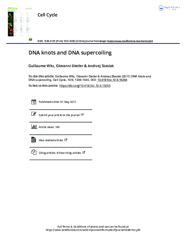 (PDF) DNA knots and DNA supercoiling
