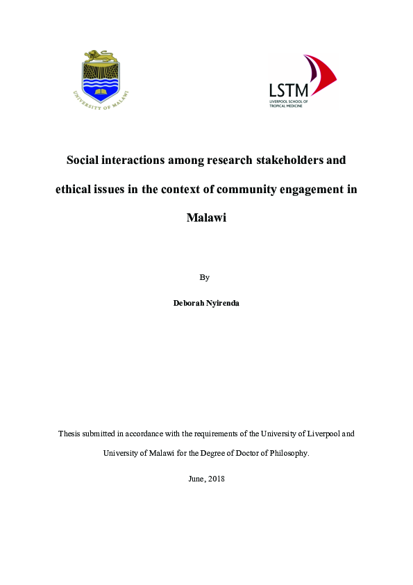 (PDF) Social Interactions among research stakeholders and ethical ...