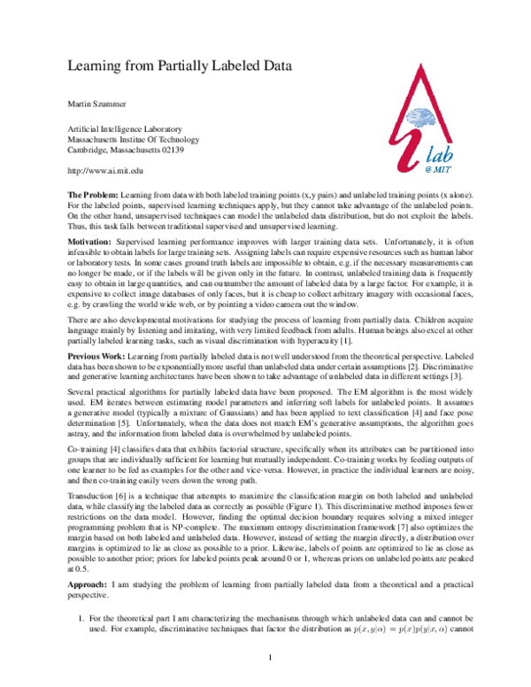 (PDF) Learning from Partially Labeled Data