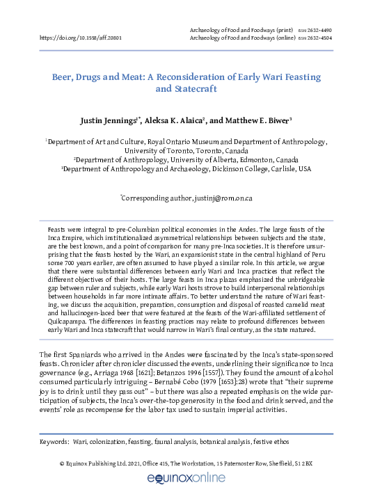 (PDF) 2023, Justin Jennings, Aleksa Alaica, and Matthew Biwer. Beer ...