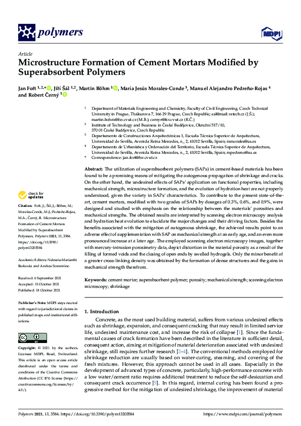 (PDF) Microstructure Formation of Cement Mortars Modified by ...