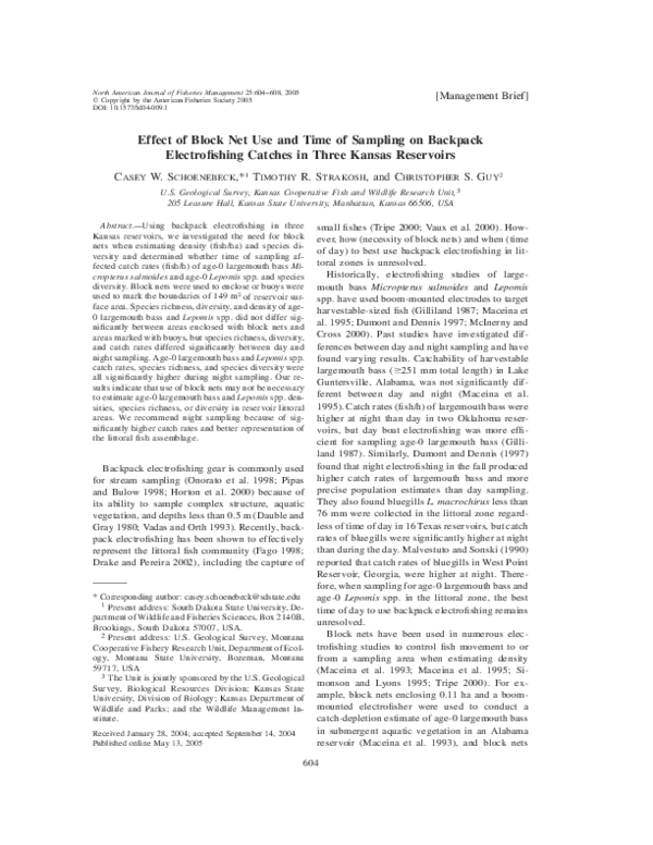 (PDF) Effect of Block Net Use and Time of Sampling on Backpack ...
