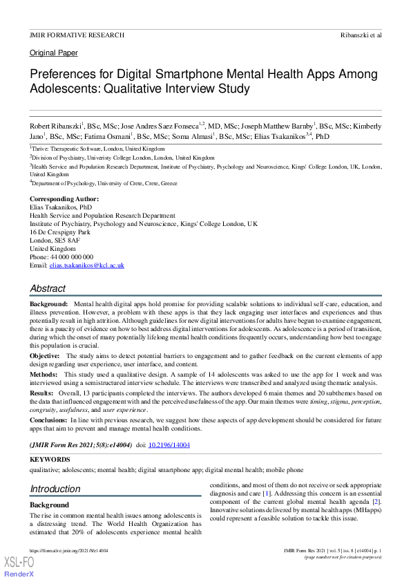 (PDF) Preferences for user experiences in digital smartphone mental ...
