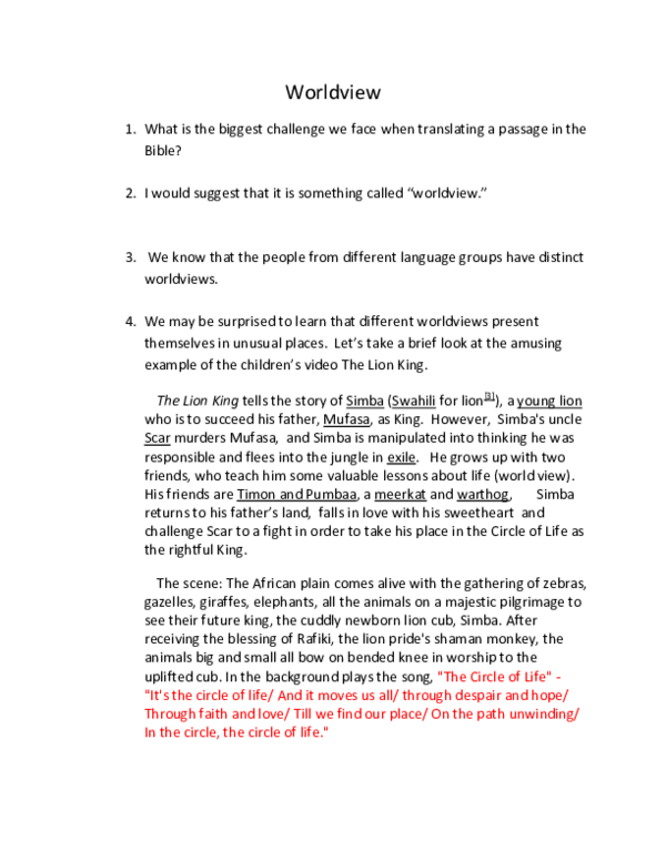 (PDF) World view Introduction - script