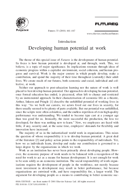(PDF) Developing human potential at work