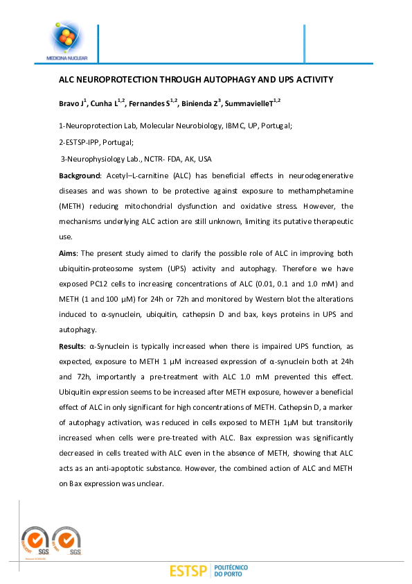 (PDF) ALC Neuroprotection through autophagy and ups activity