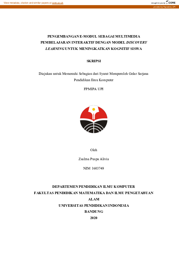 (PDF) Pengembangan E-Modul Sebagai Multimedia Pembelajaran Interaktif Dengan Model Discovery ...