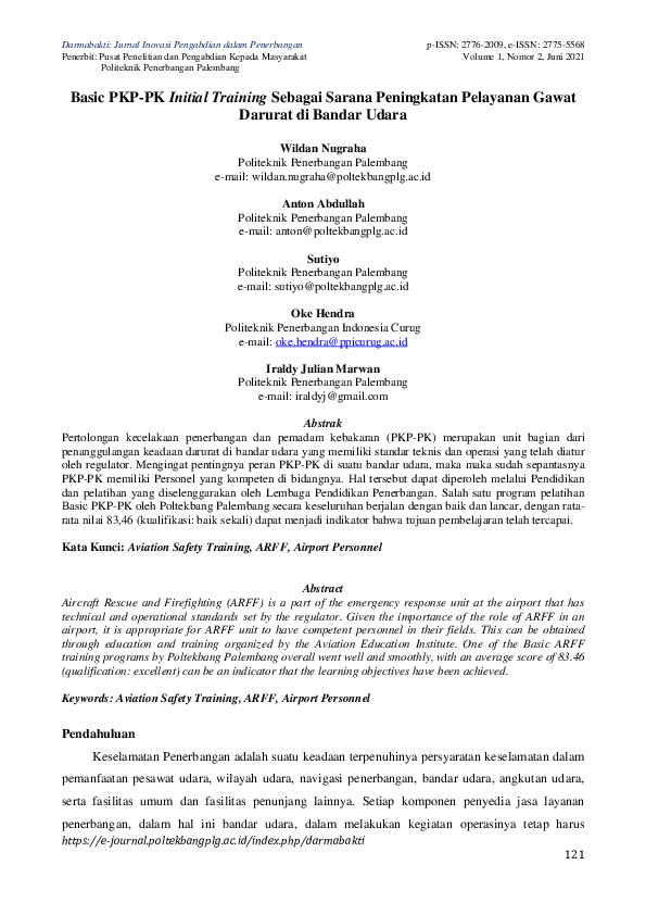 (PDF) Basic PKP-PK Initial Training Sebagai Sarana Peningkatan Pelayanan Gawat Darurat di Bandar ...