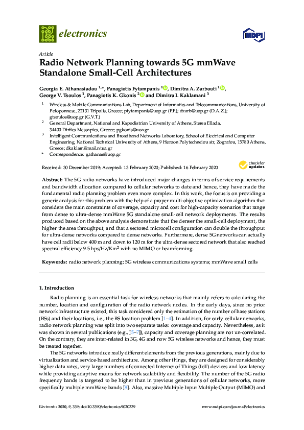 (PDF) Radio Network Planning towards 5G mmWave Standalone Small-Cell ...
