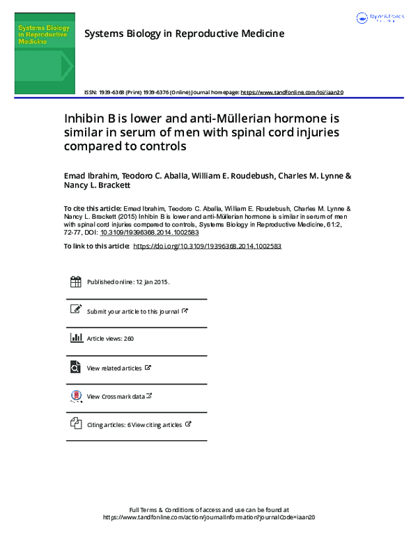 (PDF) Inhibin B is lower and anti-Müllerian hormone is similar in serum ...