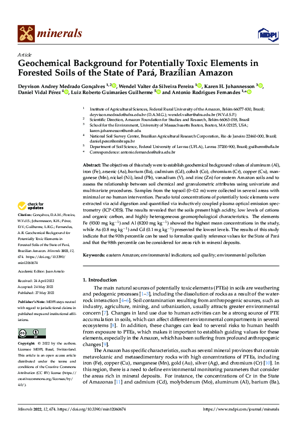 (PDF) Geochemical Background for Potentially Toxic Elements in Forested ...