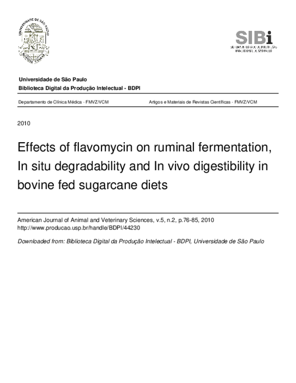 (PDF) Effects of Flavomycin on Ruminal Fermentation, In Situ ...