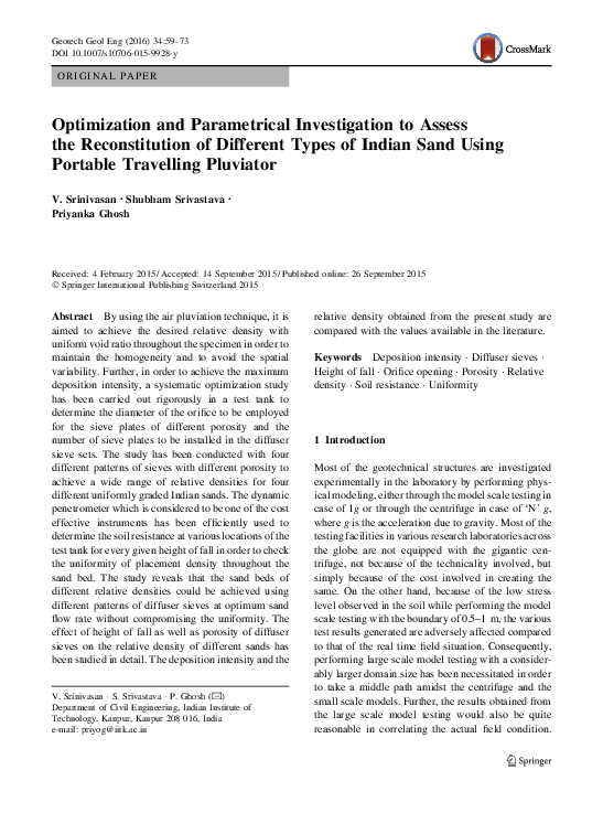 (PDF) Optimization and Parametrical Investigation to Assess the ...