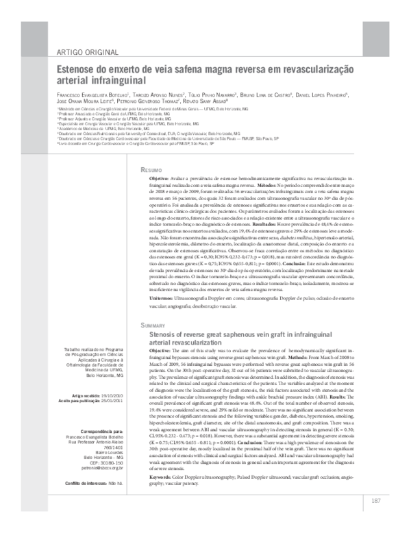(PDF) Estenose do enxerto de veia safena magna reversa em ...