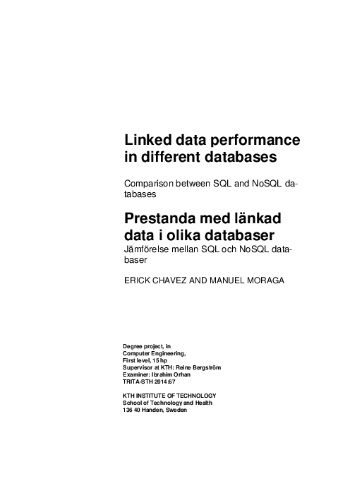 Pdf Linked Data Performance In Different Databases Comparison Between Sql And Nosql