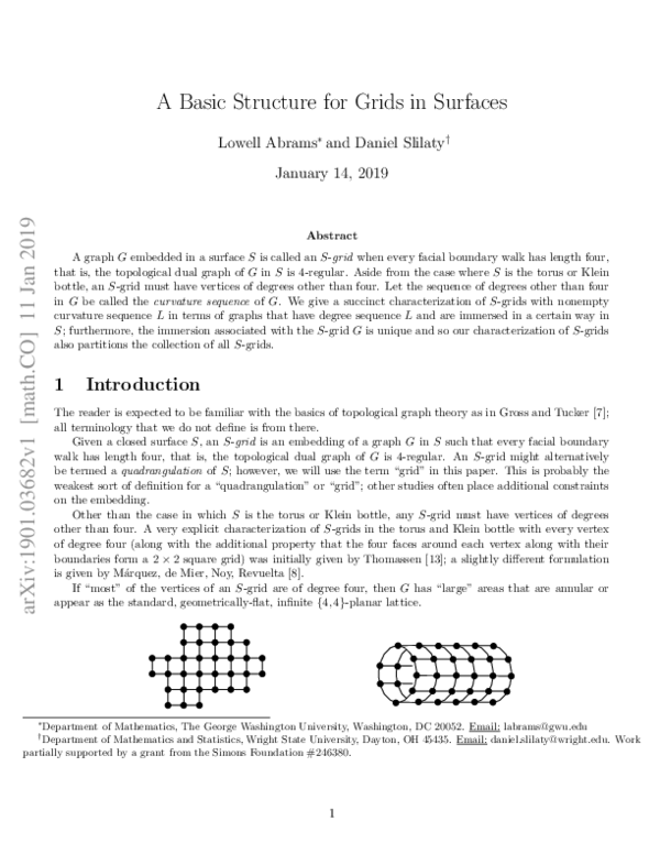(PDF) A Basic Structure for Grids in Surfaces