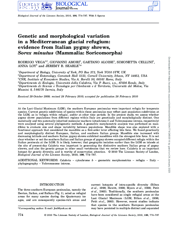 (PDF) Genetic and morphological variation in a Mediterranean glacial ...