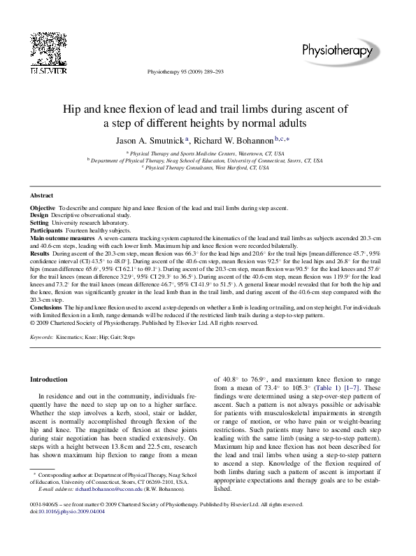 (PDF) Hip and knee flexion of lead and trail limbs during ascent of a ...