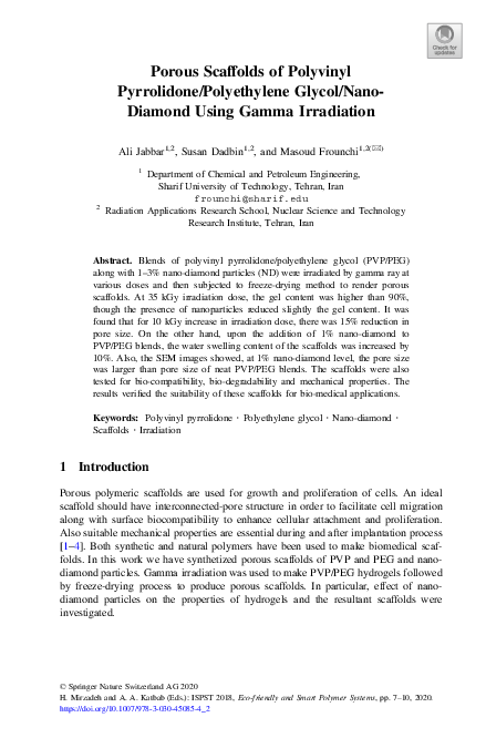 (PDF) Porous Scaffolds of Polyvinyl Pyrrolidone/Polyethylene Glycol ...