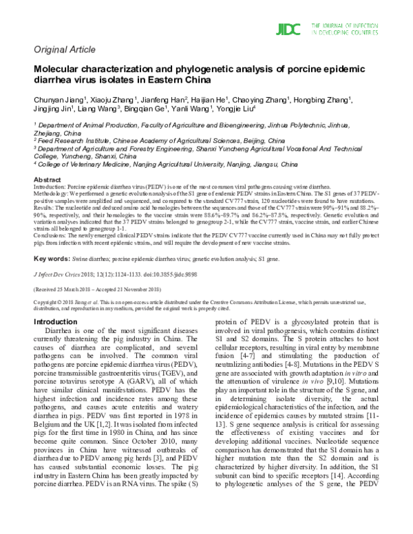 (PDF) Molecular characterization and phylogenetic analysis of ...