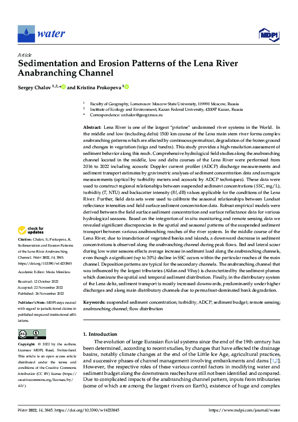 (PDF) Sedimentation and Erosion Patterns of the Lena River Anabranching ...