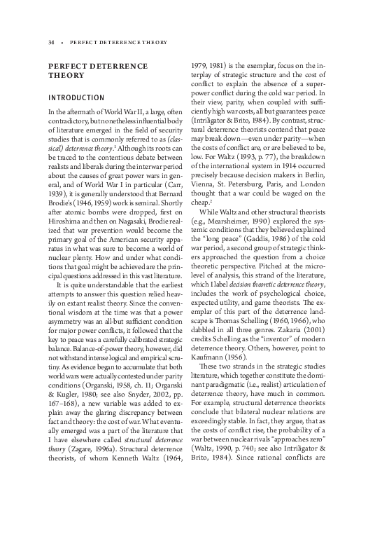 (PDF) Perfect Deterrence Theory