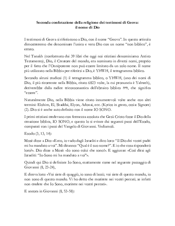 (PDF) Seconda confutazione della religione dei testimoni di Geova: il ...