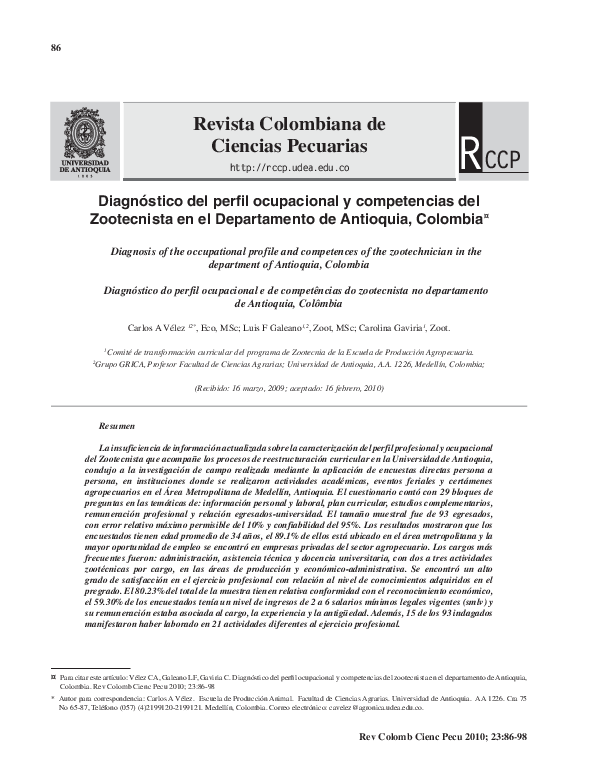 (PDF) Diagnosis of the occupational profile and competences of the ...