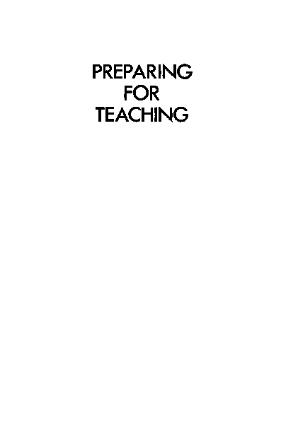 (PDF) Preparing for Teaching