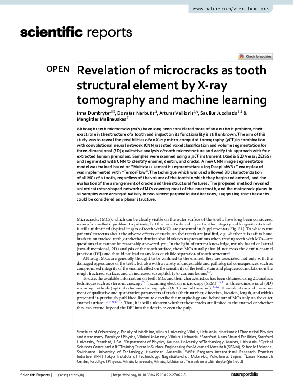 (PDF) Revelation of microcracks as tooth structural element by X-ray ...