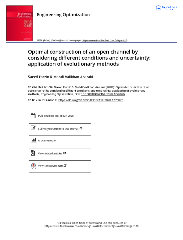 (PDF) Optimal construction of an open channel by considering different conditions and ...