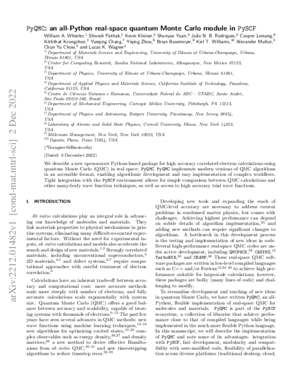 (PDF) PyQMC: an all-Python real-space quantum Monte Carlo module in PySCF