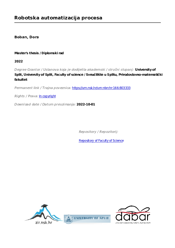 (PDF) Robotska automatizacija procesa | Jelena Nakić - Academia.edu