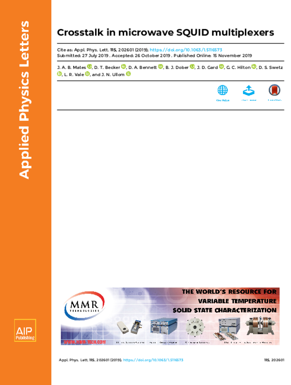 (PDF) Crosstalk in microwave SQUID multiplexers