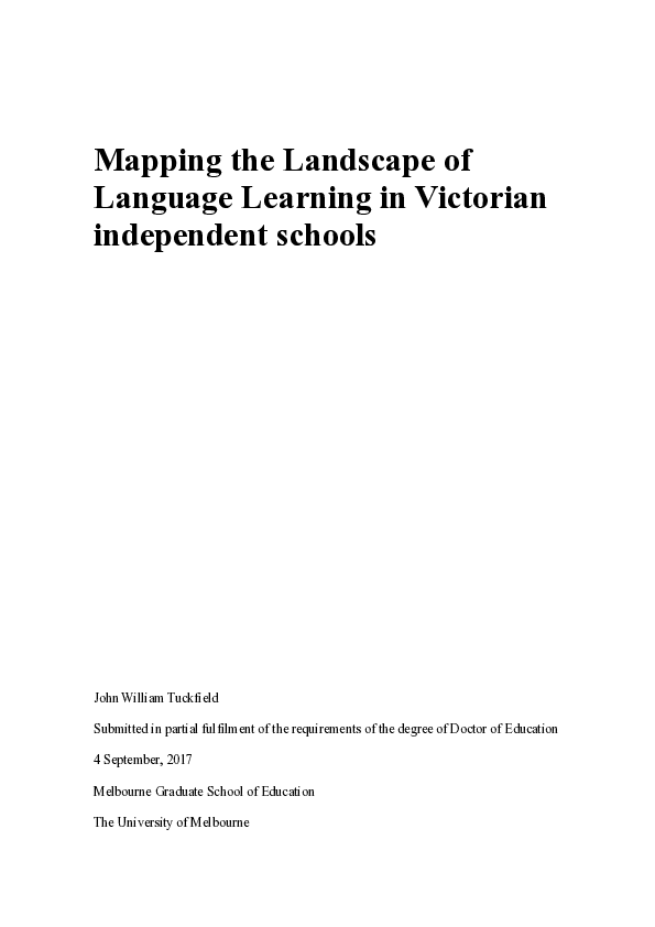 (PDF) Mapping the landscape of language learning in Victorian ...