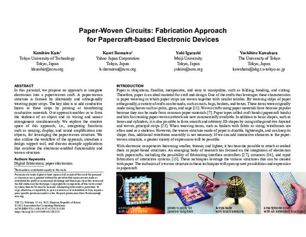 Paper-Woven Circuits: Fabrication Approach for Papercraft-based ...