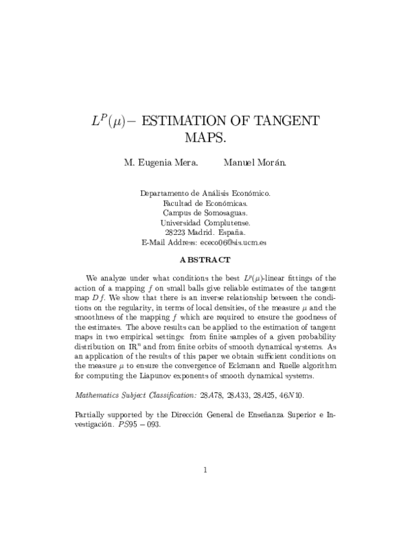 (PDF) Lp(μ)-Estimation of Tangent Maps