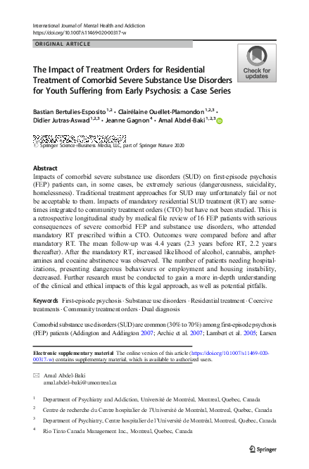 (PDF) The Impact of Treatment Orders for Residential Treatment of ...