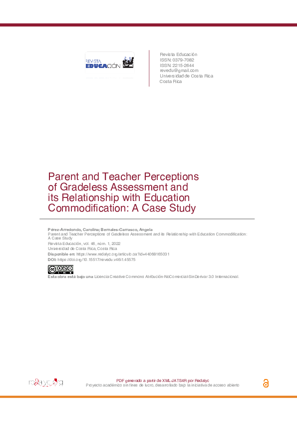 (PDF) Parent and Teacher Perceptions of Gradeless Assessment and its Relationship with Education ...