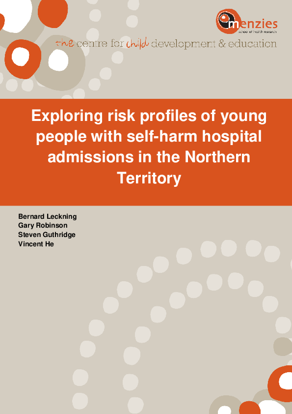 (PDF) Exploring risk profiles of young people with self-harm hospital ...