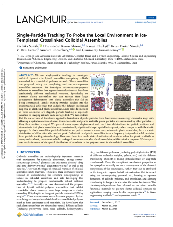 (PDF) Single particle tracking to probe the local environment in ice ...