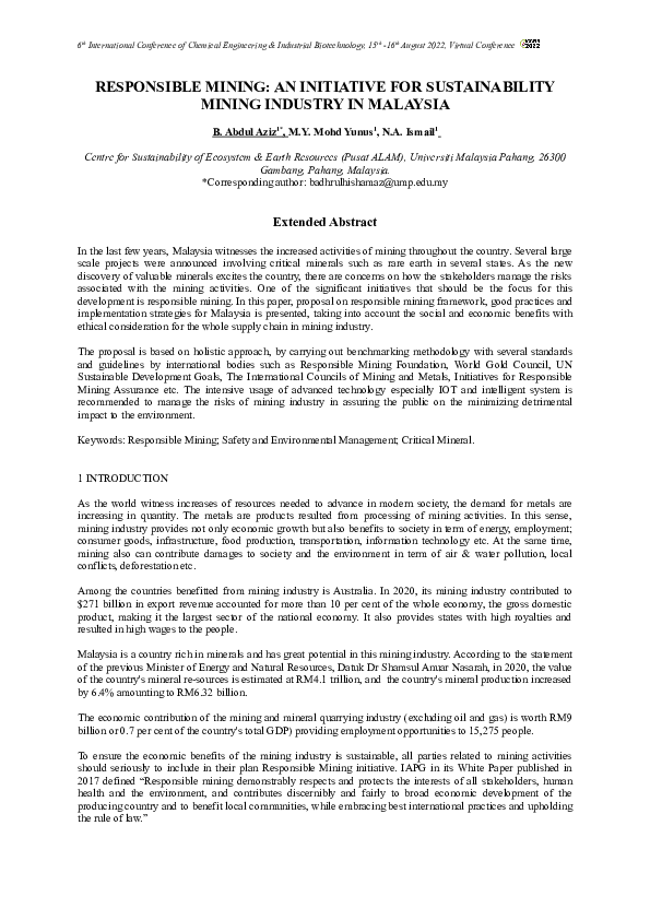 (DOC) Responsible Mining: An Initiative for Sustainability Mining ...