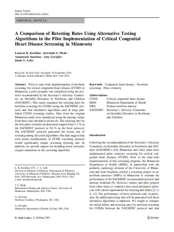 (PDF) A comparison of retesting rates using alternative testing ...