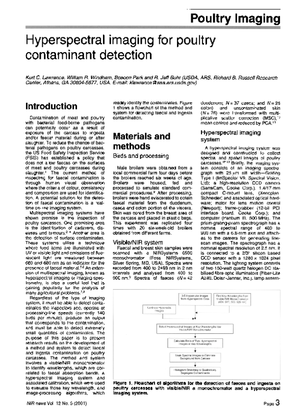 (PDF) Hyperspectral Imaging for Poultry Contaminant Detection