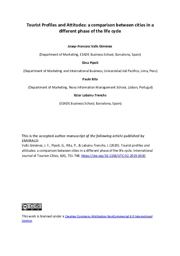 (PDF) Tourist profiles and attitudes: a comparison between cities in a ...