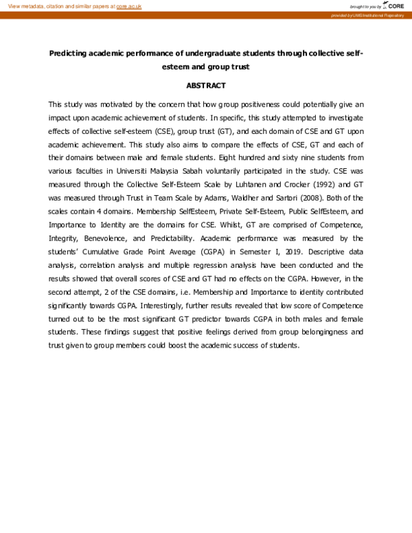 (PDF) Predicting academic performance of undergraduate students through ...