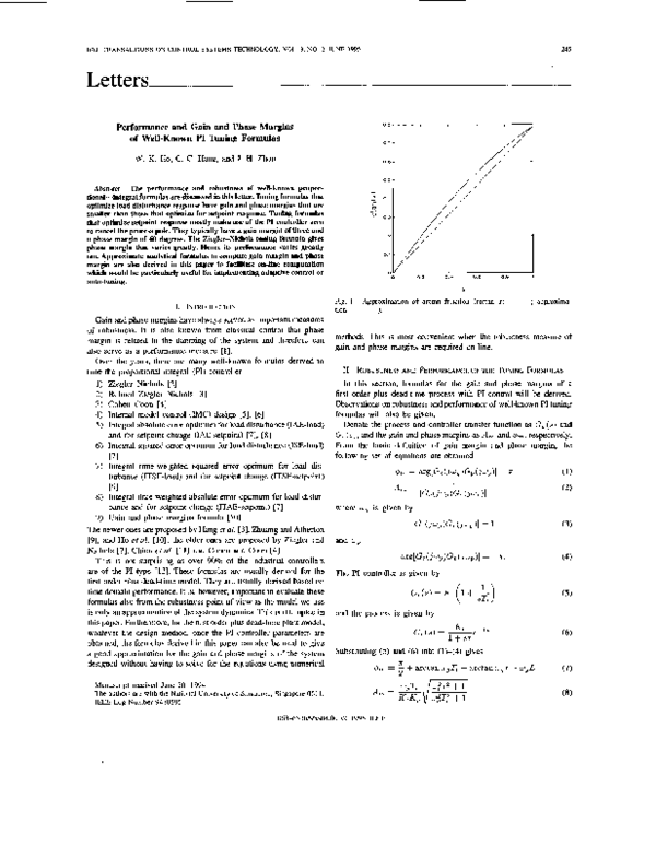 (PDF) Performance and gain and phase margins of well-known PI tuning ...